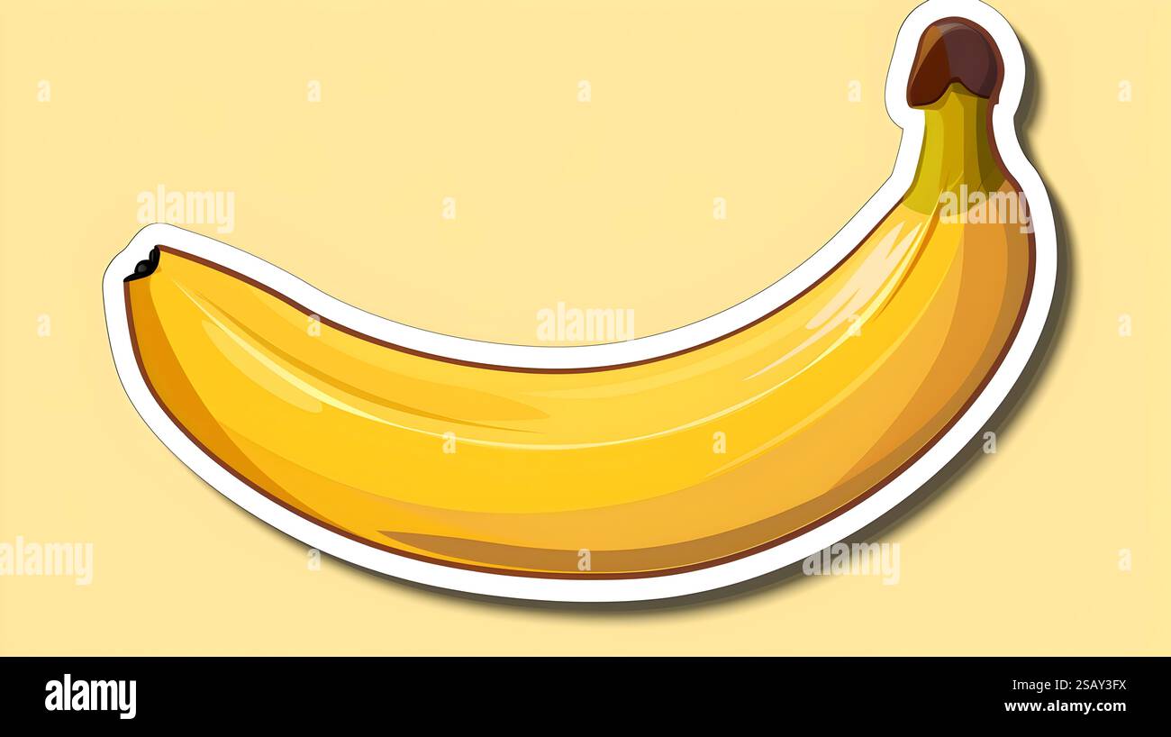 This image features a vibrant,peeled banana against a simple,flat ...