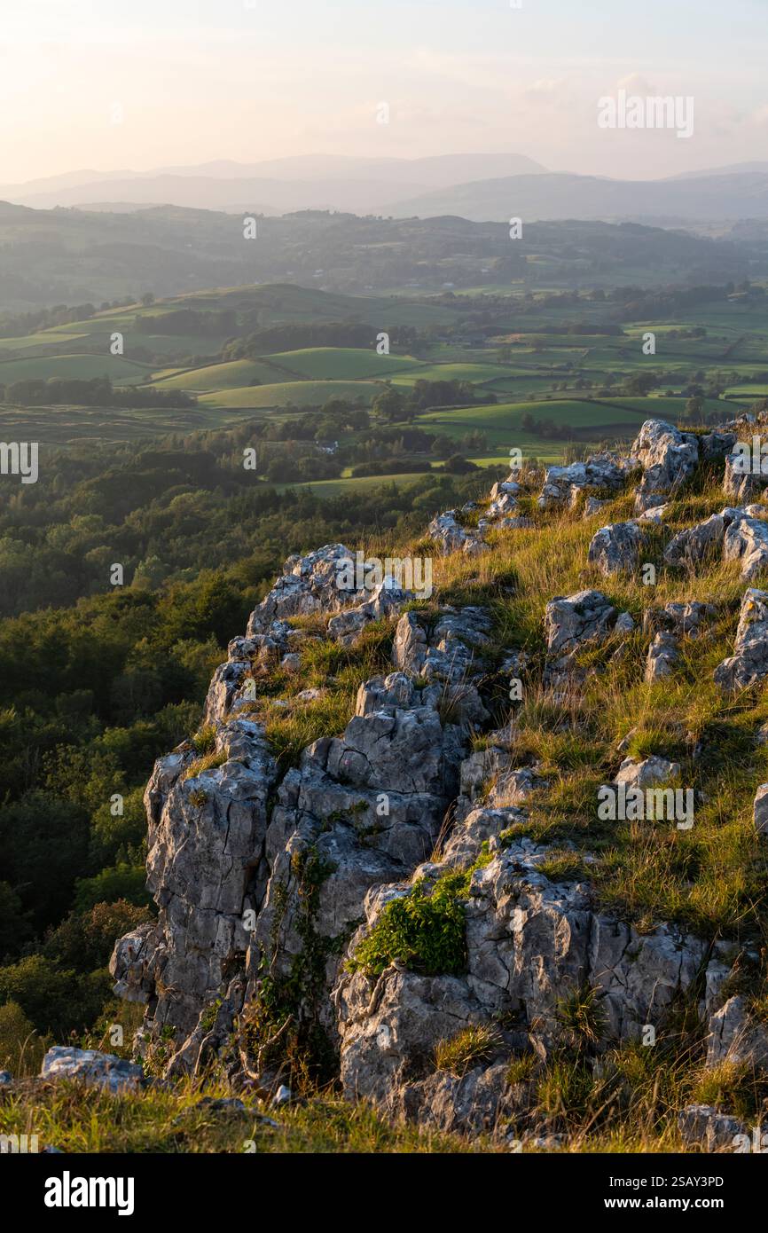 View from Scout Scar near Kendal, Lake District national park, Cumbria ...