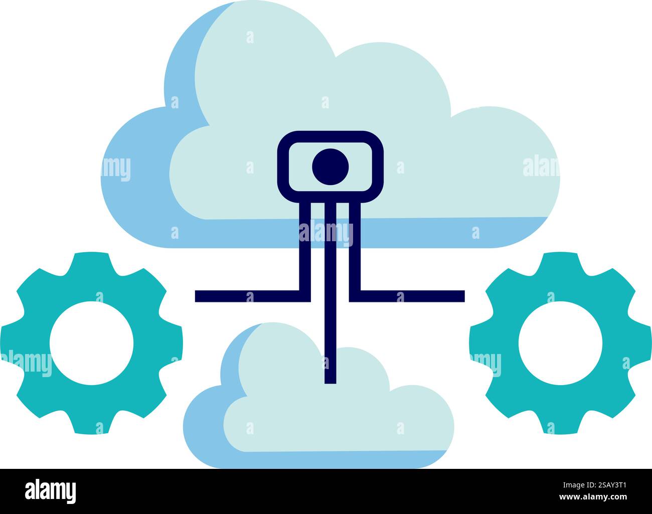 Cloud Gear Icon Illustration Stock Vector Image & Art - Alamy