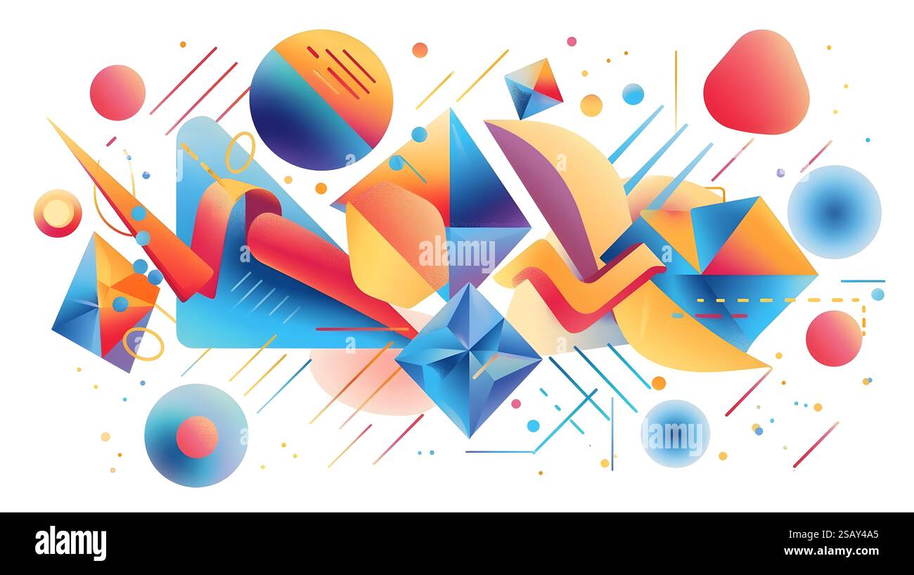 This captivating image features a dynamic arrangement of colorful ...