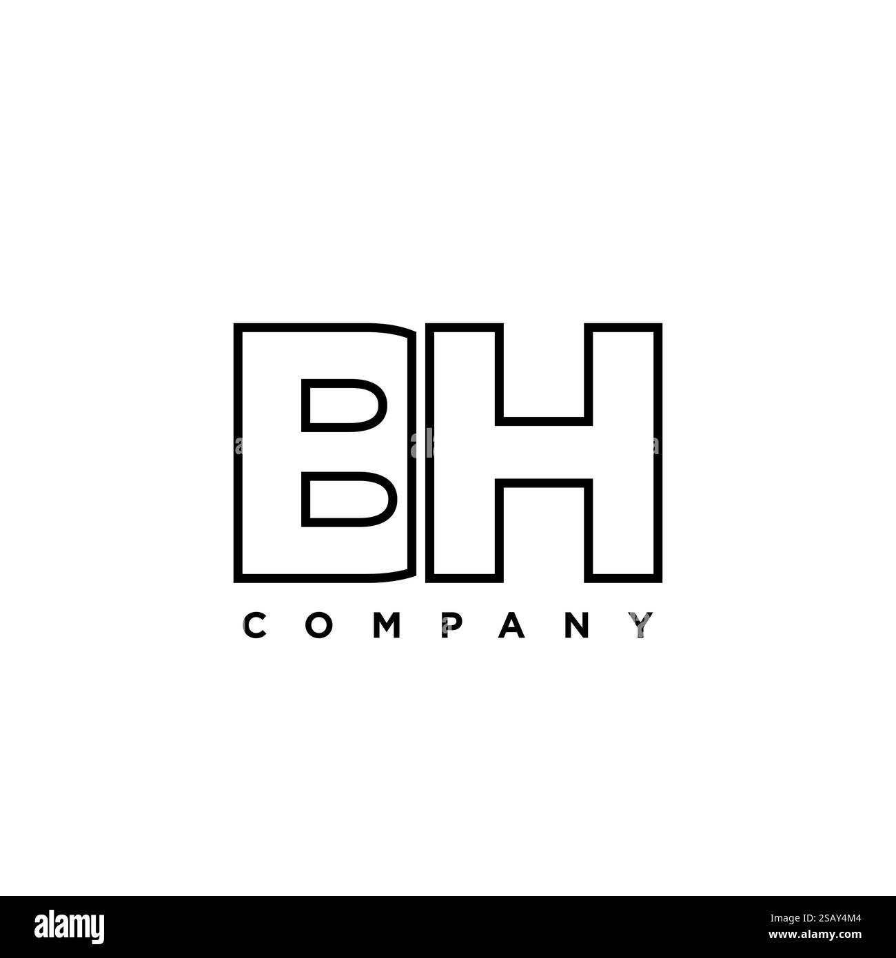Trendy letter B and H, BH logo design template. Minimal monogram ...
