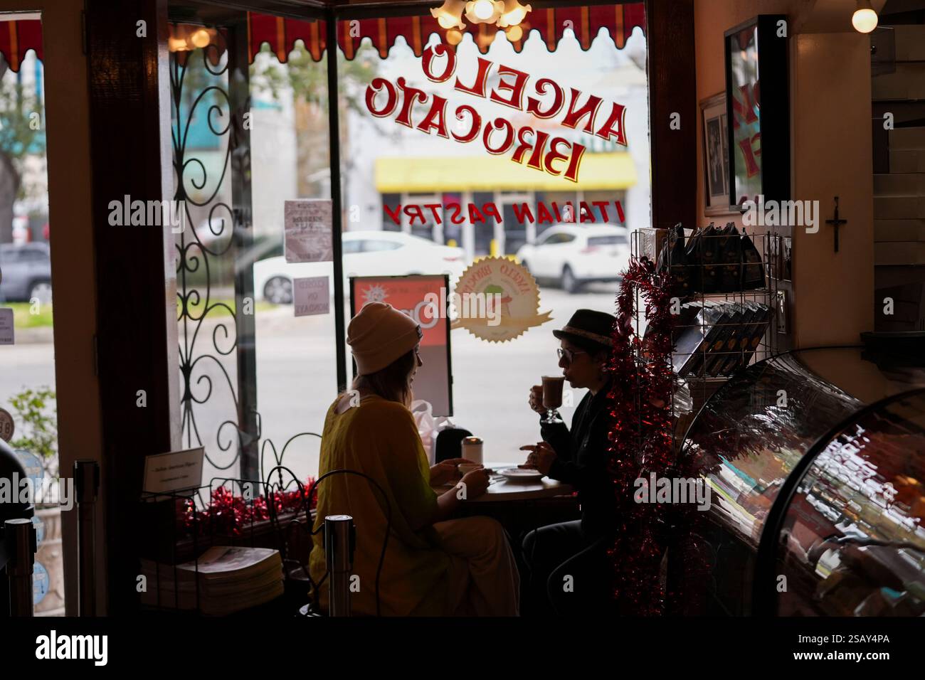 Patrons sit inside Angelo Brocato in New Orleans, Wednesday, Jan. 29 ...