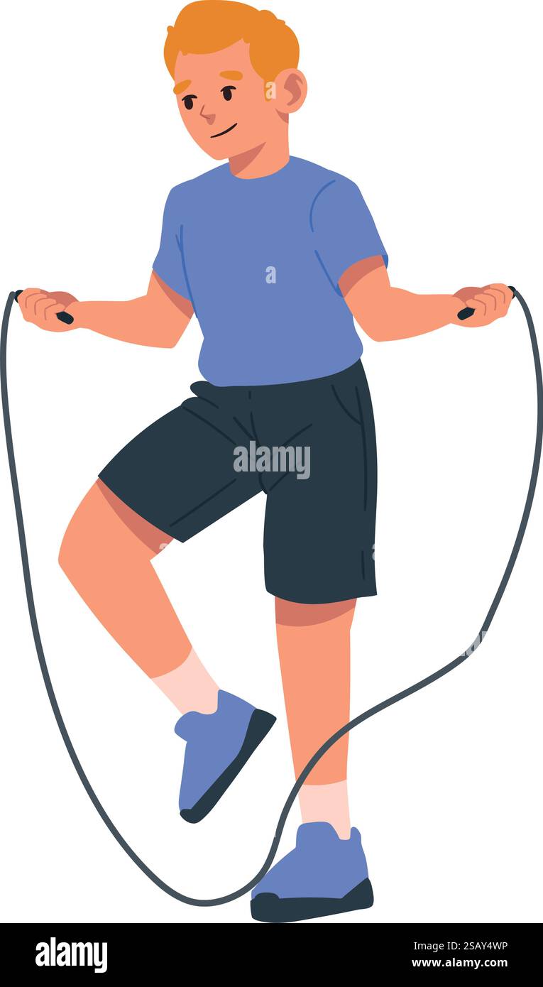 Jumping rope in gym Stock Vector Images - Alamy