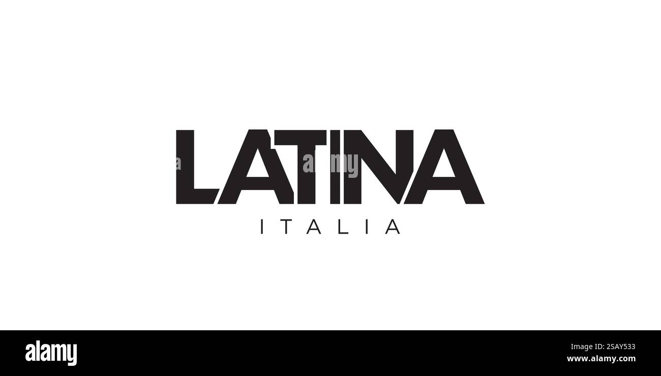 Latina in the Italia emblem for print and web. Design features geometric style, vector ...