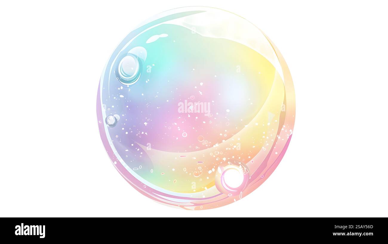 This image depicts a soft,translucent bubble or sphere with a gradient ...