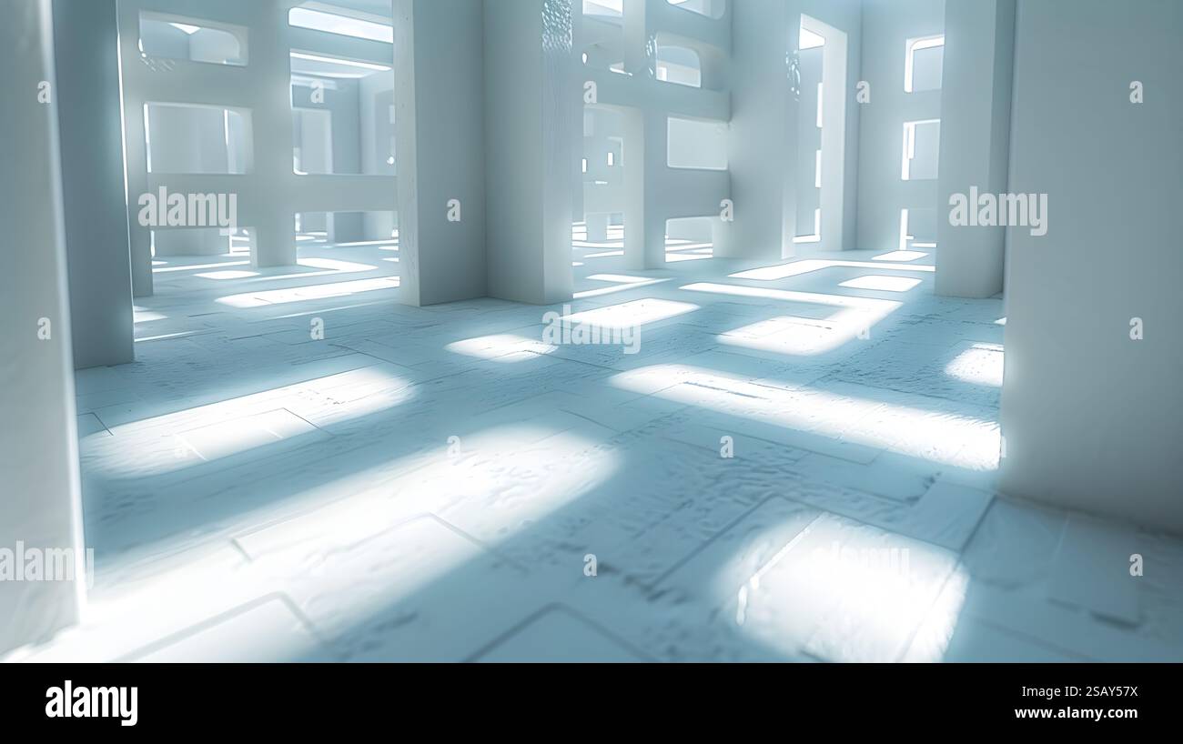 A visually captivating and contemporary architectural interior with a ...