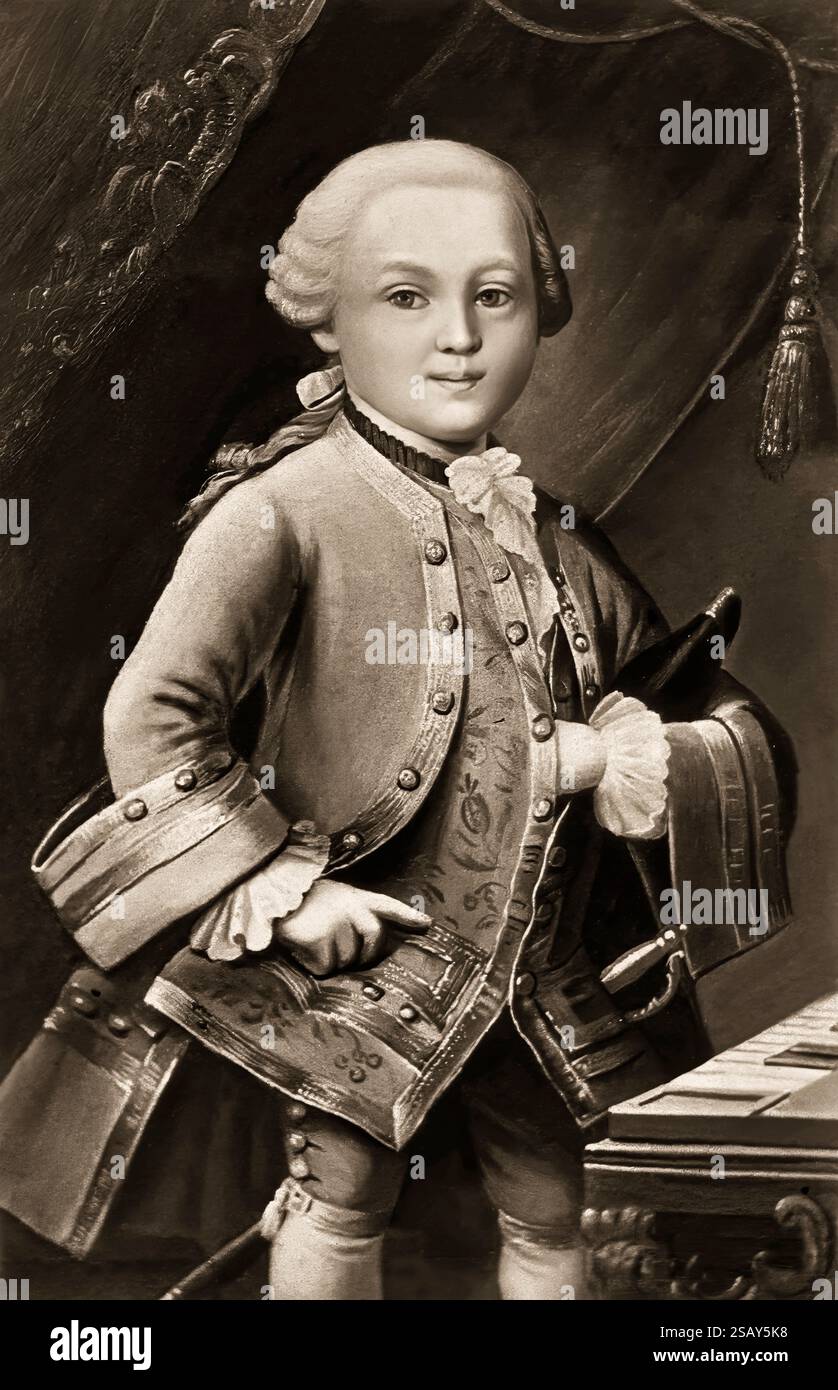 Wolfgang Amadeus Mozart at the age of 6, 1756 – 1791, composer of classical music, First ...