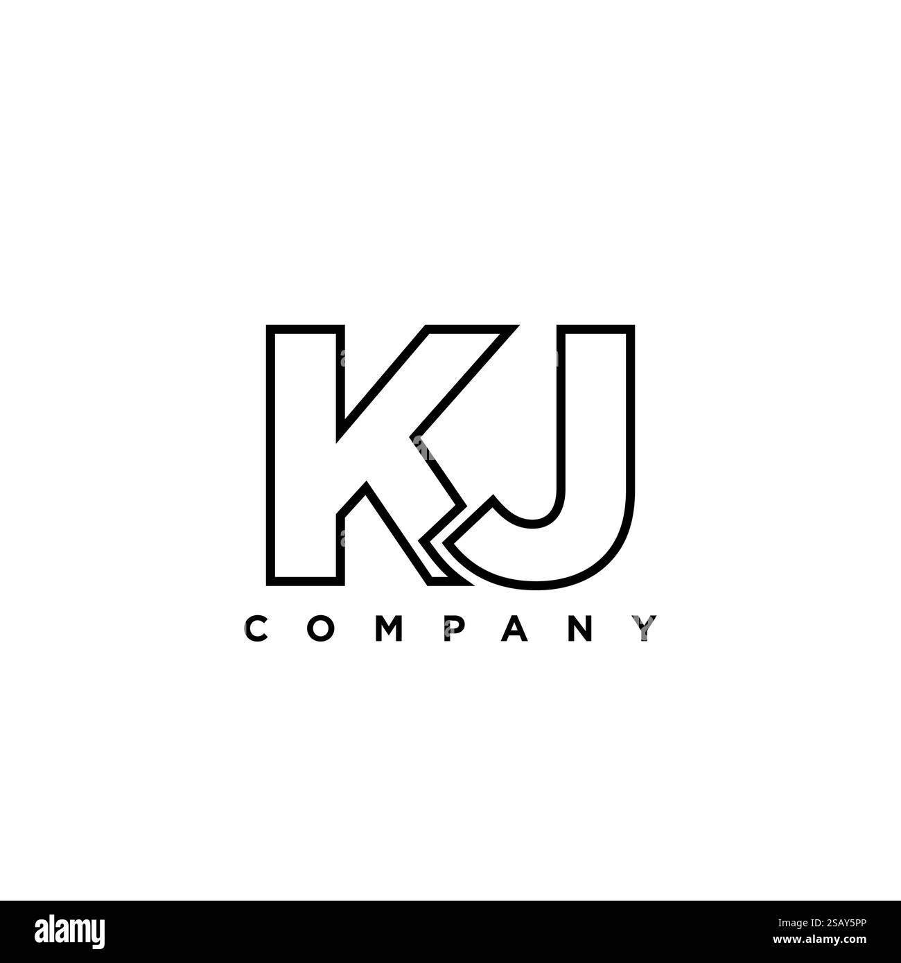 Trendy letter K and J, KJ logo design template. Minimal monogram ...