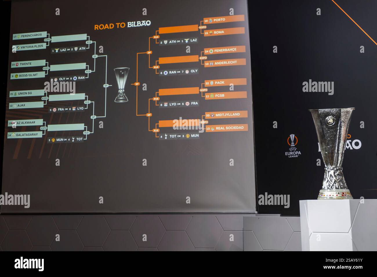 The group formations are shown on an electronic panel after drawing the ...