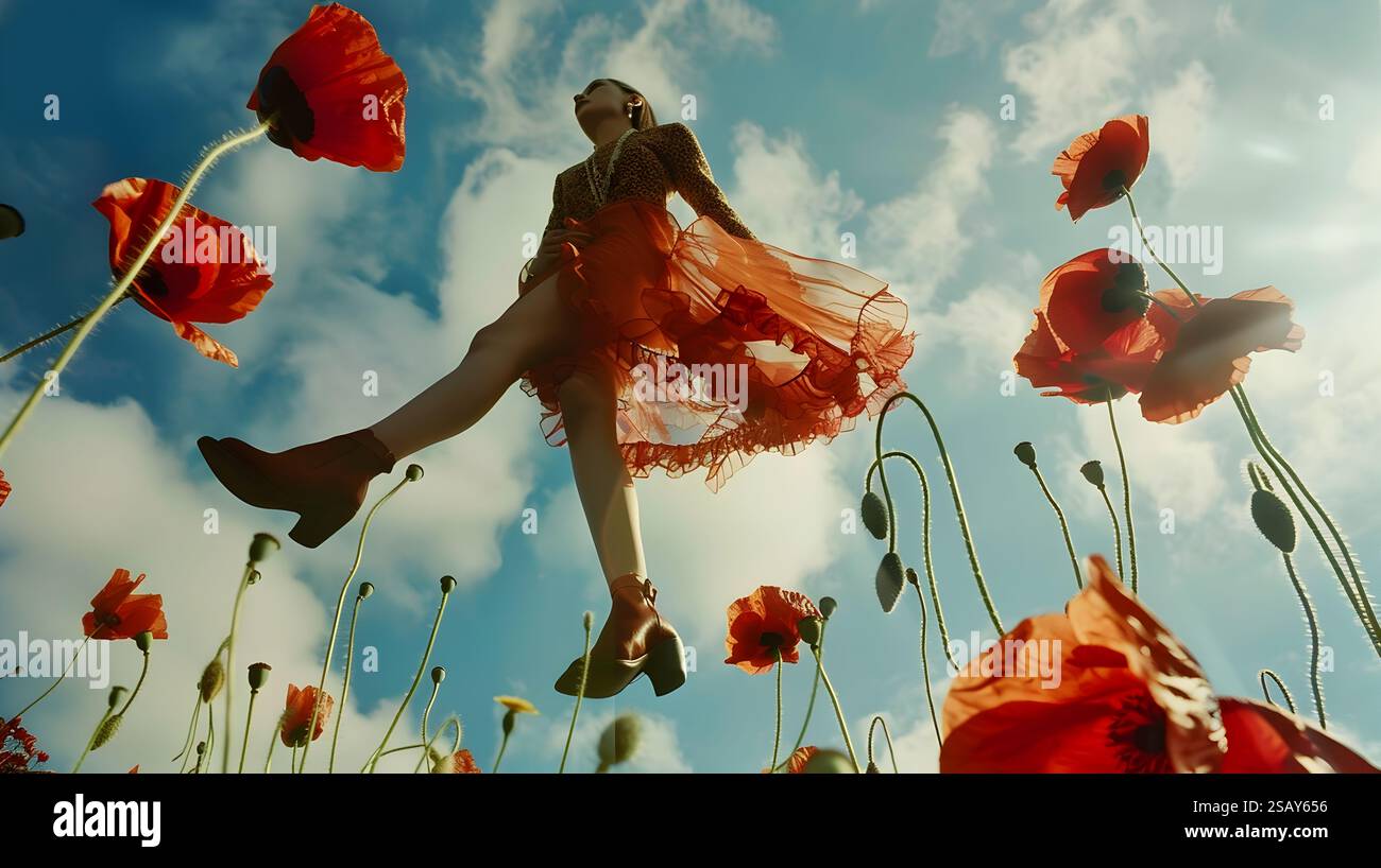 A captivating and dynamic fashion photography scene featuring a ...