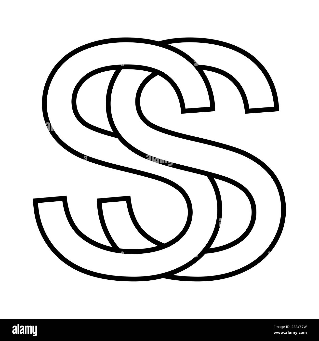 Logo sign ss icon, double letters logotype s Stock Vector Image & Art - Alamy