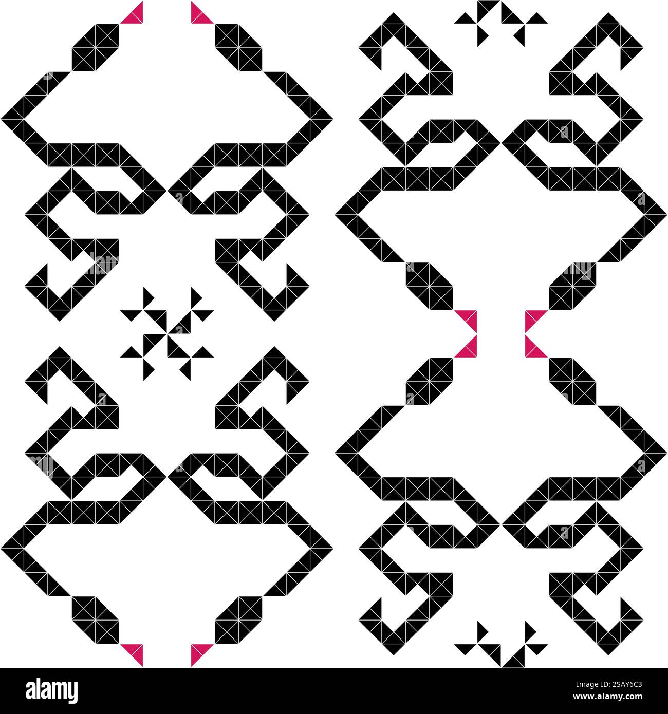 Snake 2025 chines new year. Geometric seamless patterns in black and ...