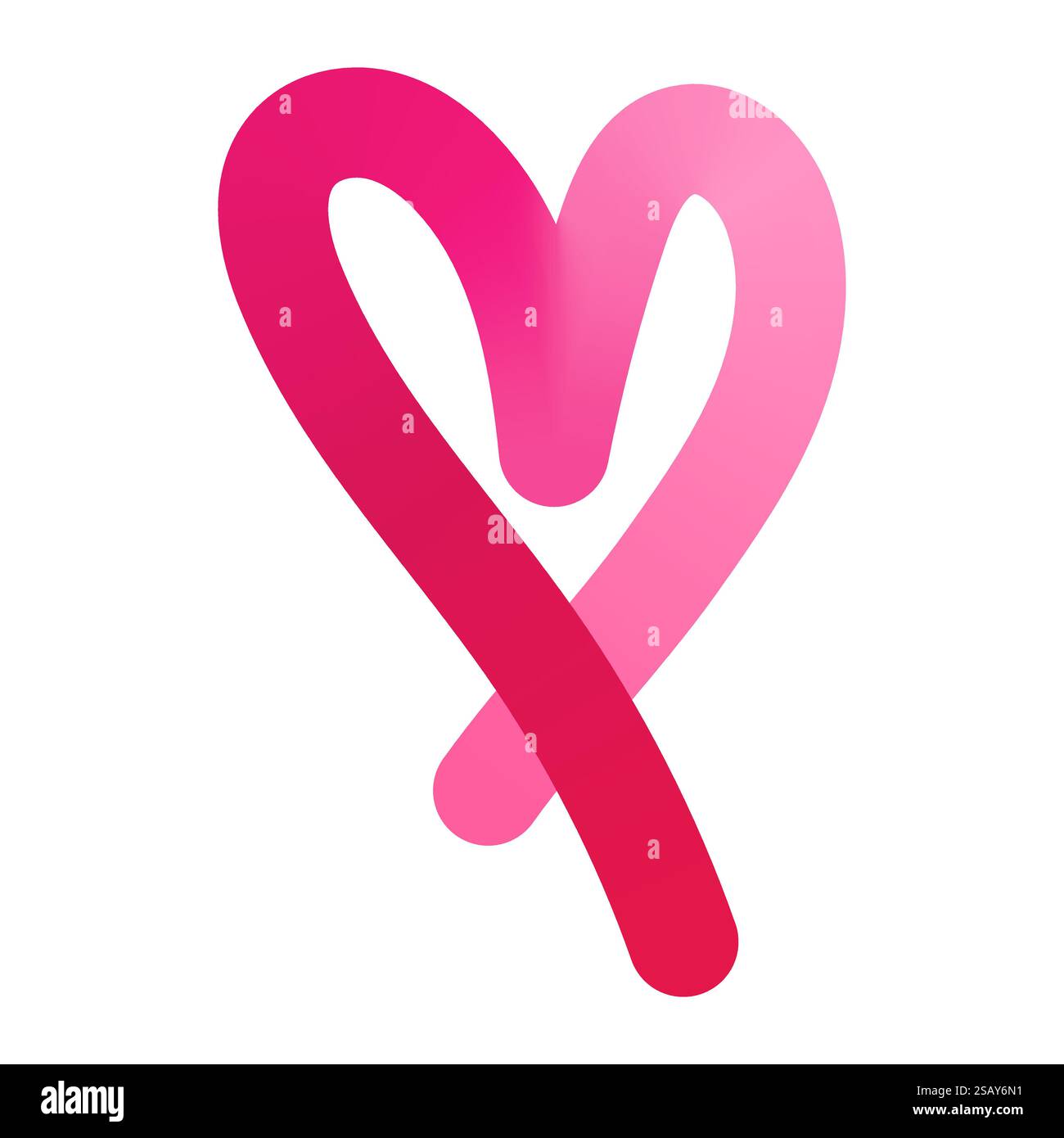 Gradient heart illustrations. Modern ribbon shapes, intertwined loops ...