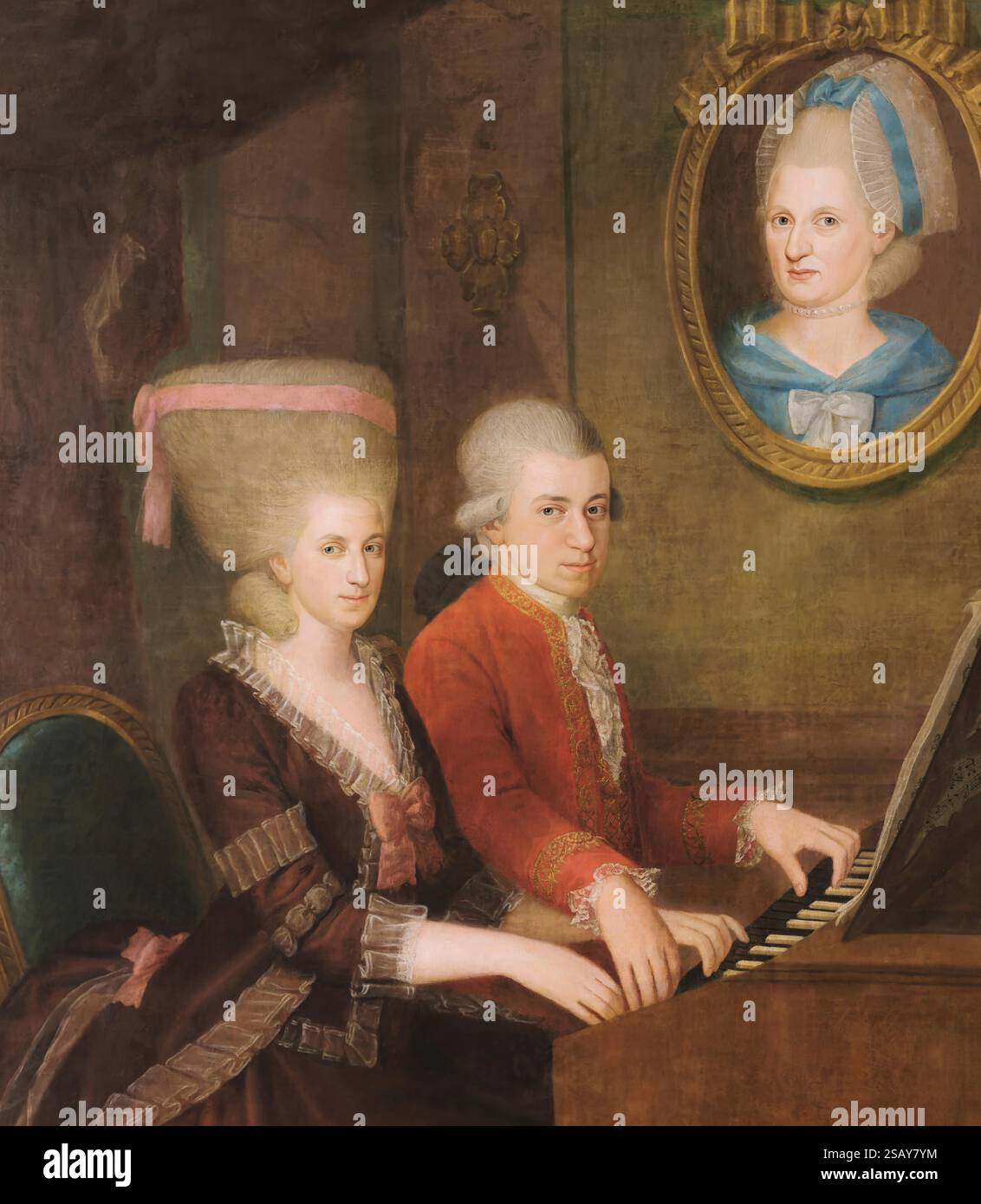Wolfgang Amadeus Mozart with his sister Maria Anna "Nannerl", c. 1780 ...