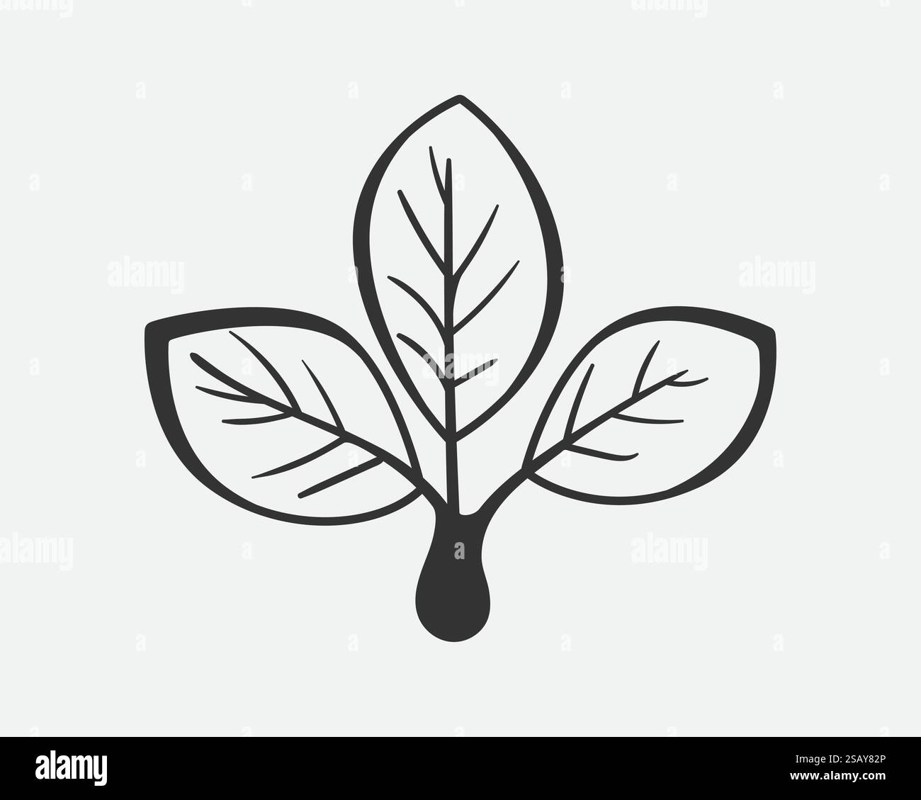 Sprout with leaf vector icon line design. Plant symbol of nature and ...