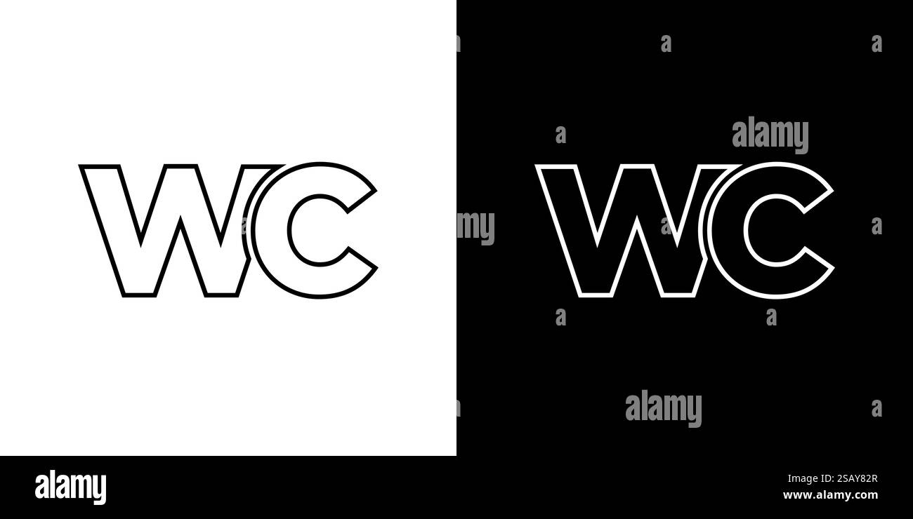 Trendy letter W and C, WC logo design template. Minimal monogram ...