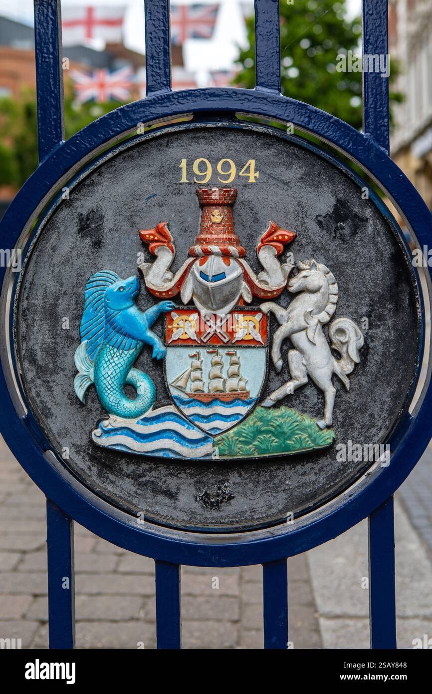 The coat of arms of the district of Gravesham in Kent, UK Stock Photo ...