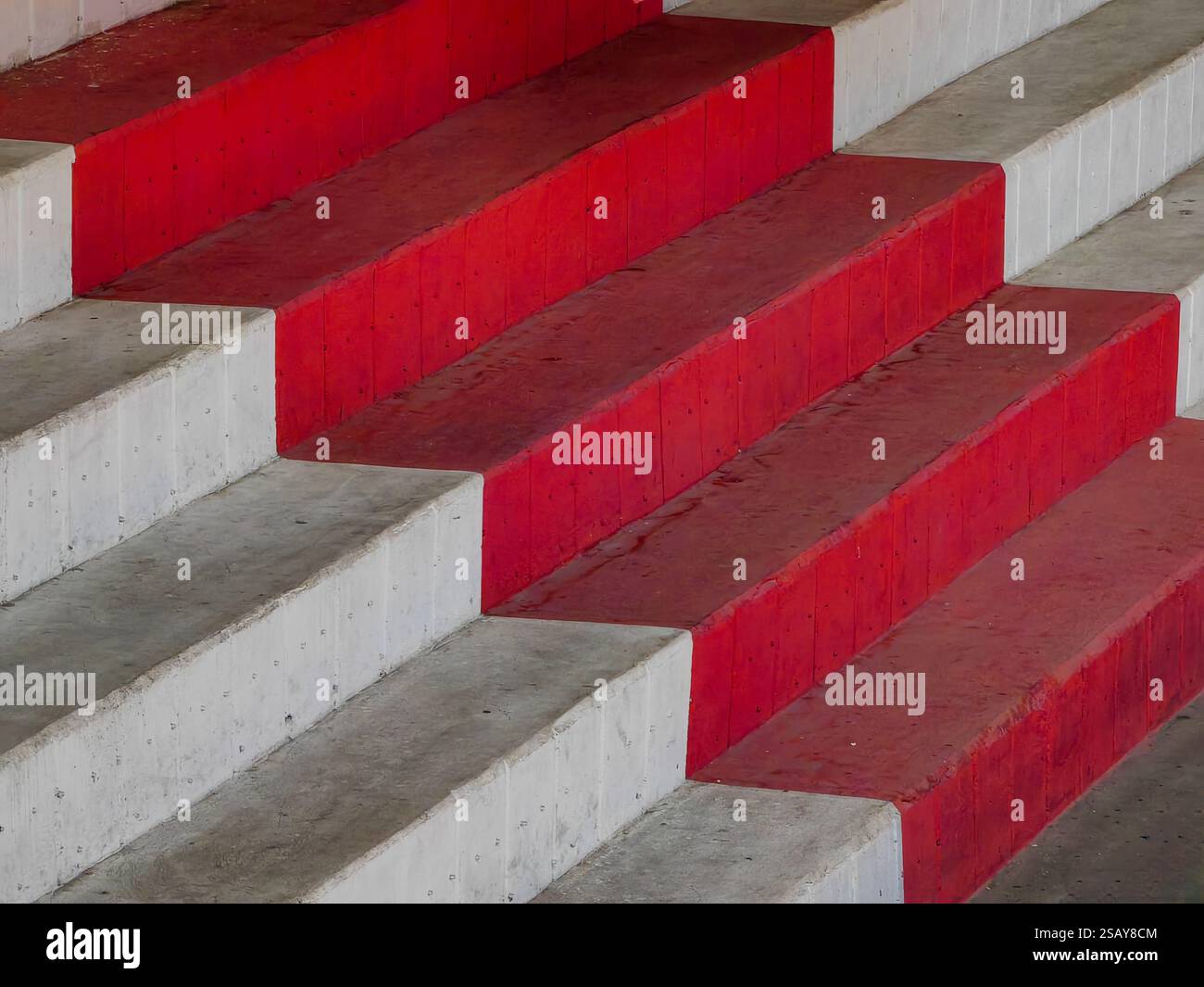 Cascade Layers of Red and White Stock Photo - Alamy