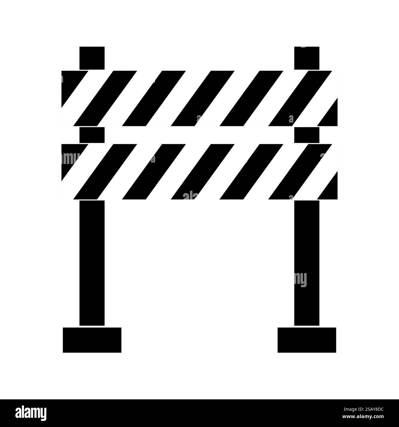 Hurdle roadblock sign, safety protectot icon, symbol. Boundary fence ...