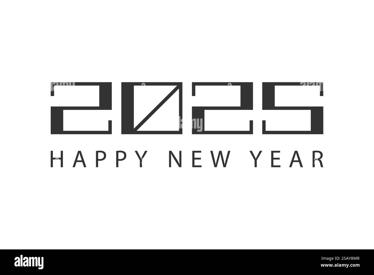 Happy New Year 2025 typography template calendar cover. Vector design ...