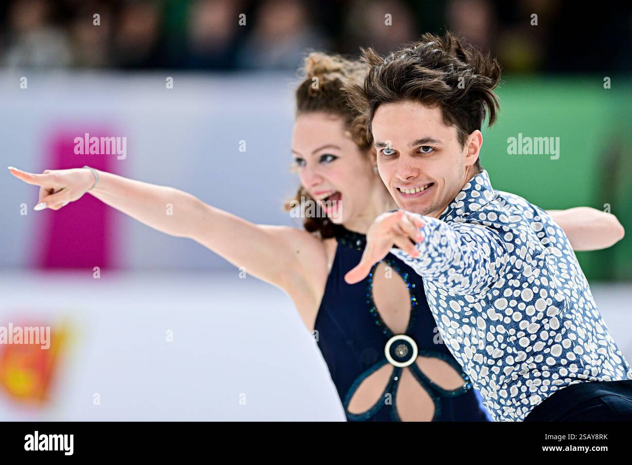 Sofiia DOVHAL & Wiktor KULESZA (POL), during Ice Dance Rhythm Dance, at the ISU European Figure ...