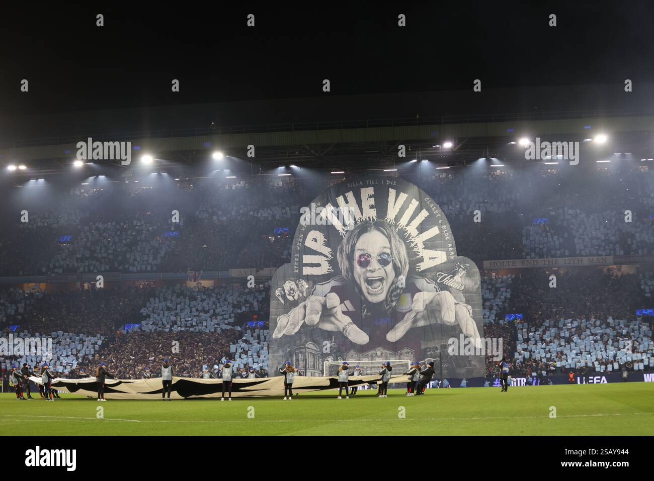 Birmingham, UK. 29th Jan, 2025. An Ozzie Osborne banner unfurled in ...