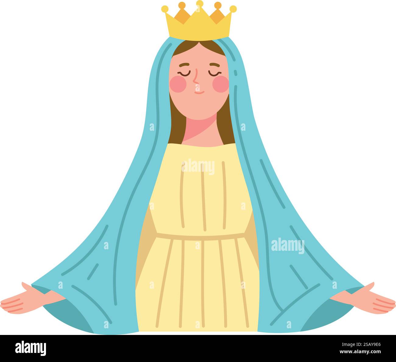 Virgin Mary praying illustration Stock Vector Image & Art - Alamy