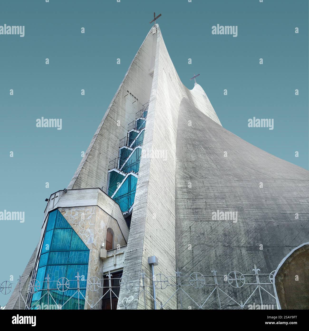 Brutalist concrete architecture Kalisz Poland Stock Photo - Alamy