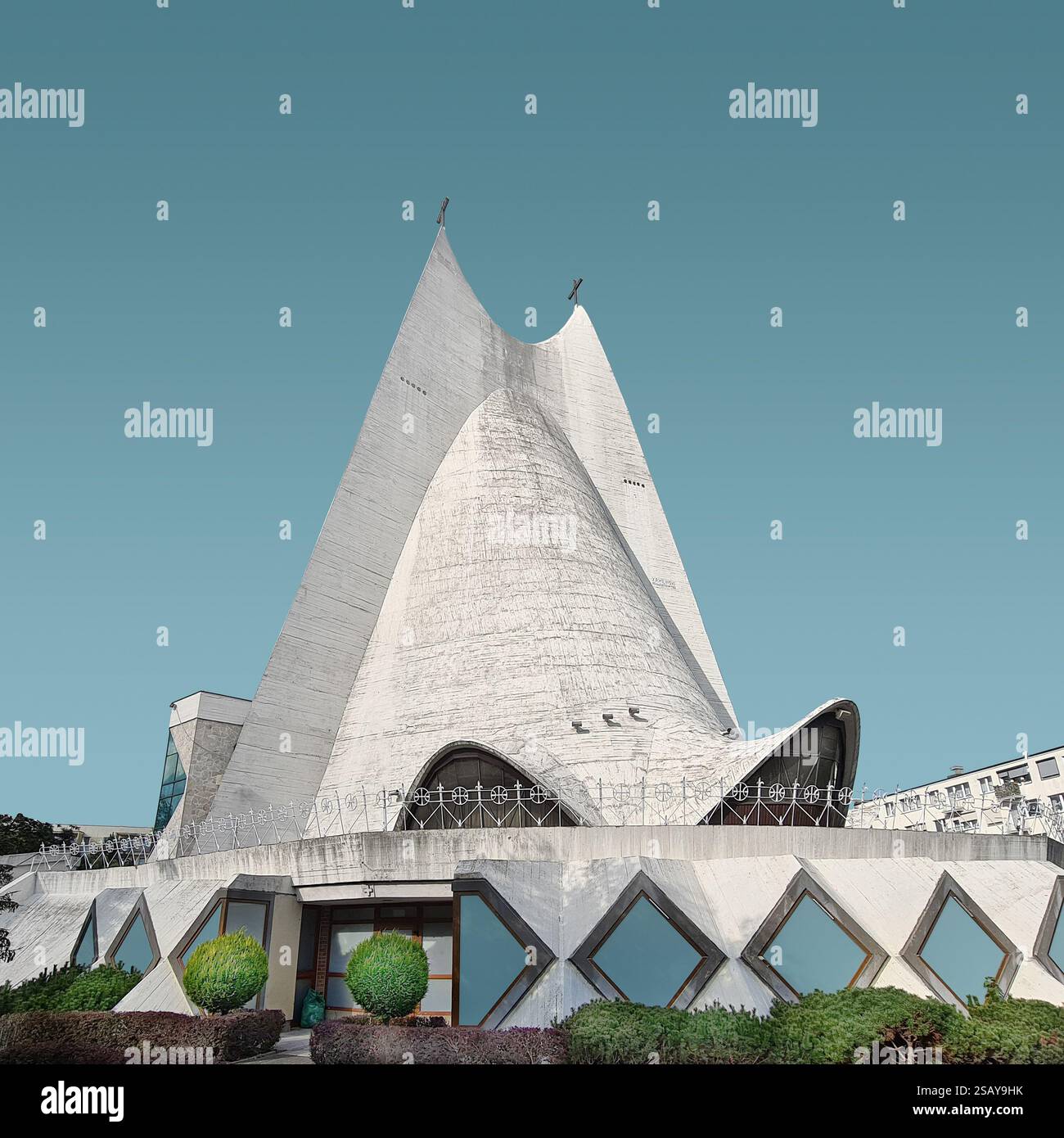 Brutalist concrete architecture Kalisz Poland Stock Photo - Alamy