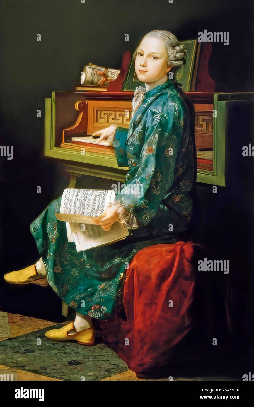 Wolfgang Amadeus Mozart at the age of 11, 1756 – 1791, composer of classical music, First ...