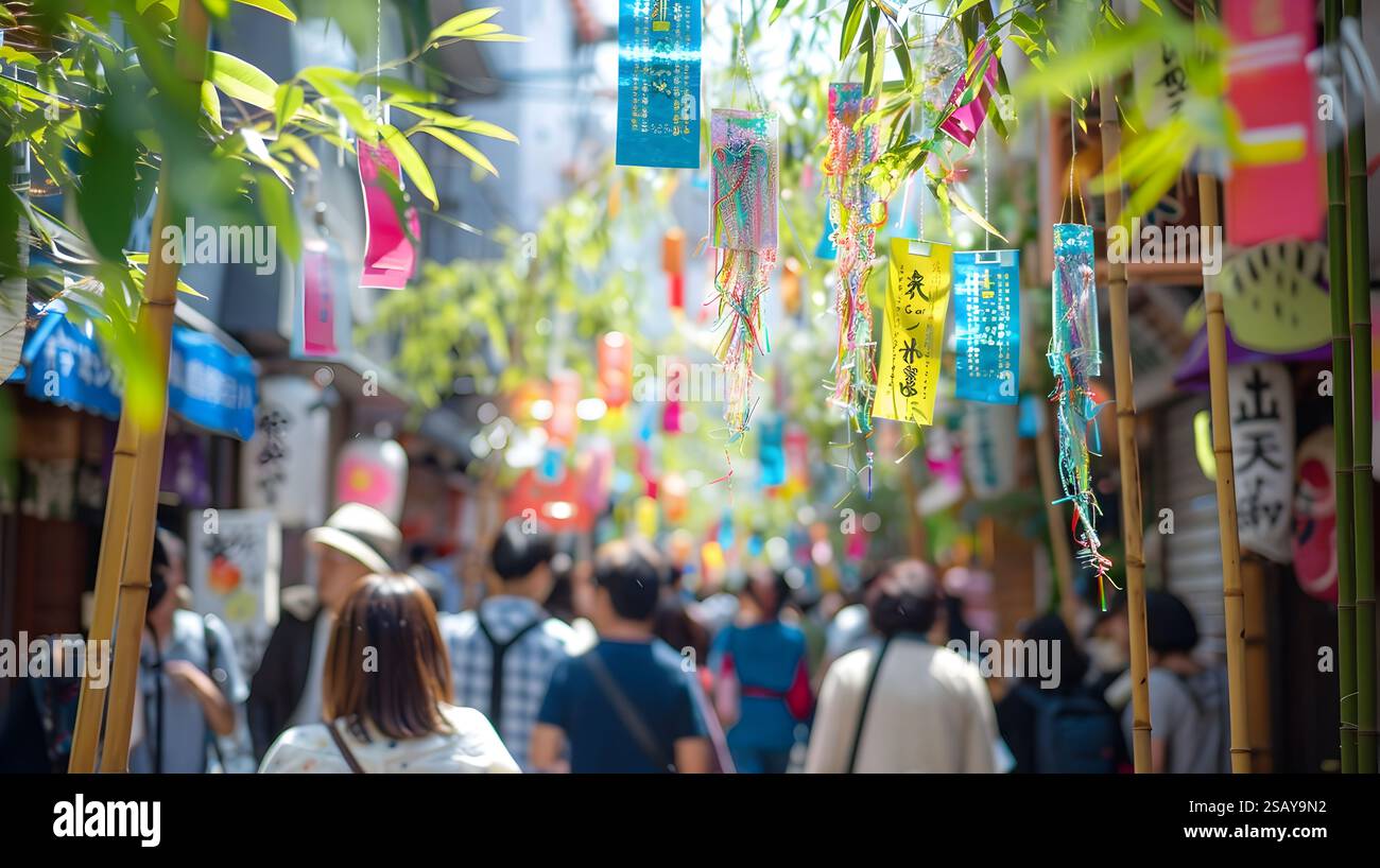 A bustling and vibrant street scene captures the essence of the ...