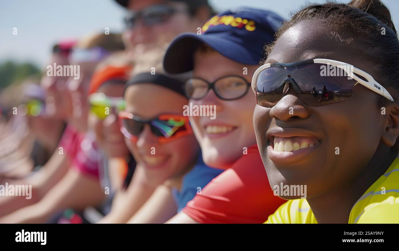 This image captures the spirit and enthusiasm of Special Olympics ...