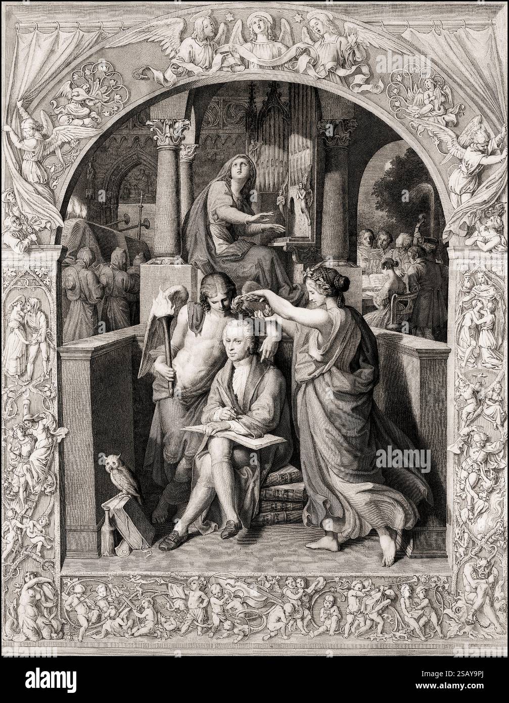 Glorification of Wolfgang Amadeus Mozart, 1756 – 1791, composer of ...