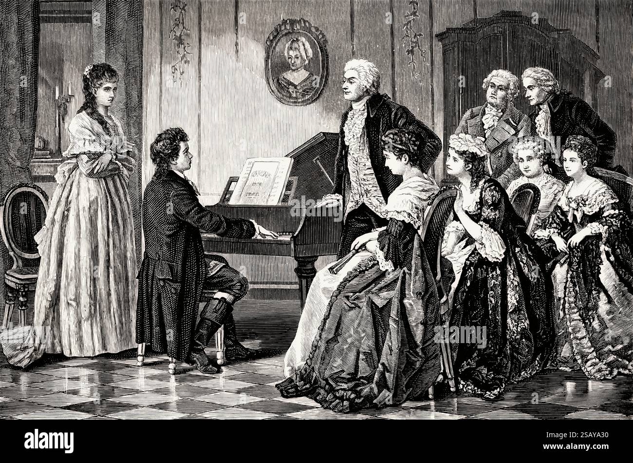 Ludwig van Beethoven and Wolfgang Amadeus Mozart, 1882, composers of classical music, First ...