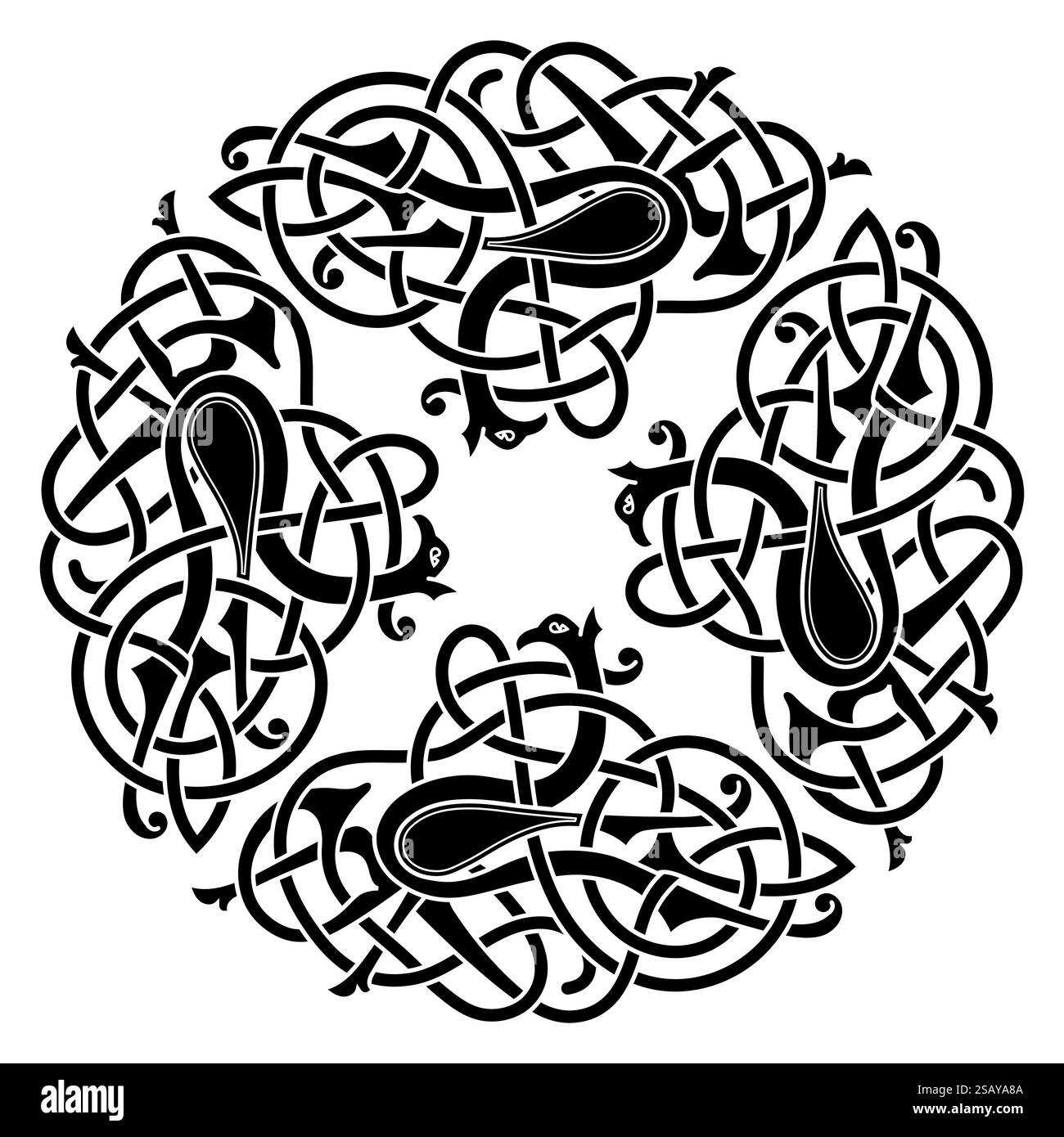 Old Norse design. Dragon in ancient Scandinavian style Stock Vector ...