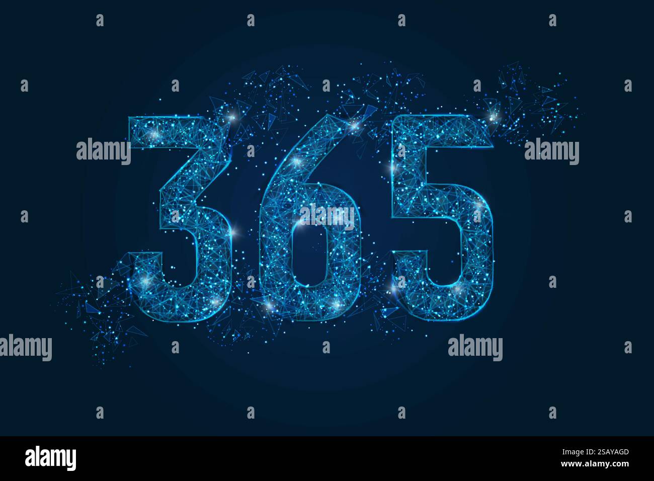 Abstract isolated blue image of 365 Logo. Polygonal low poly wireframe ...