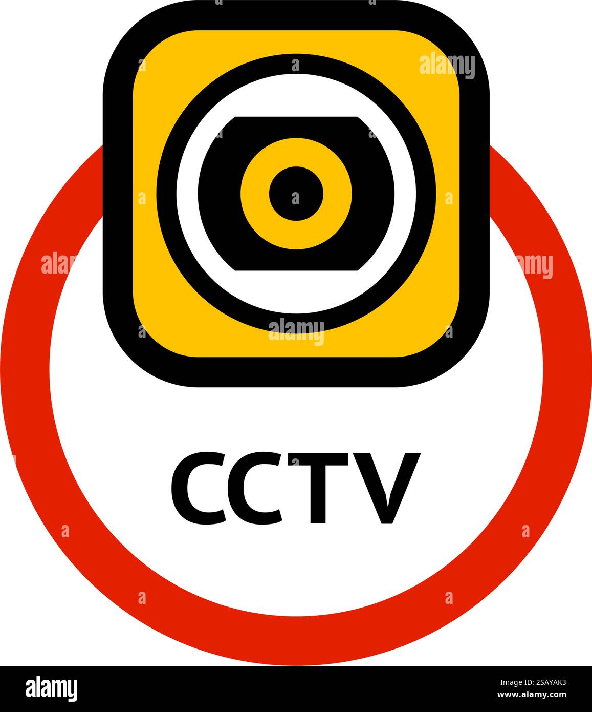 CCTV sticker, video surveillance, vector sticker Stock Vector Image ...