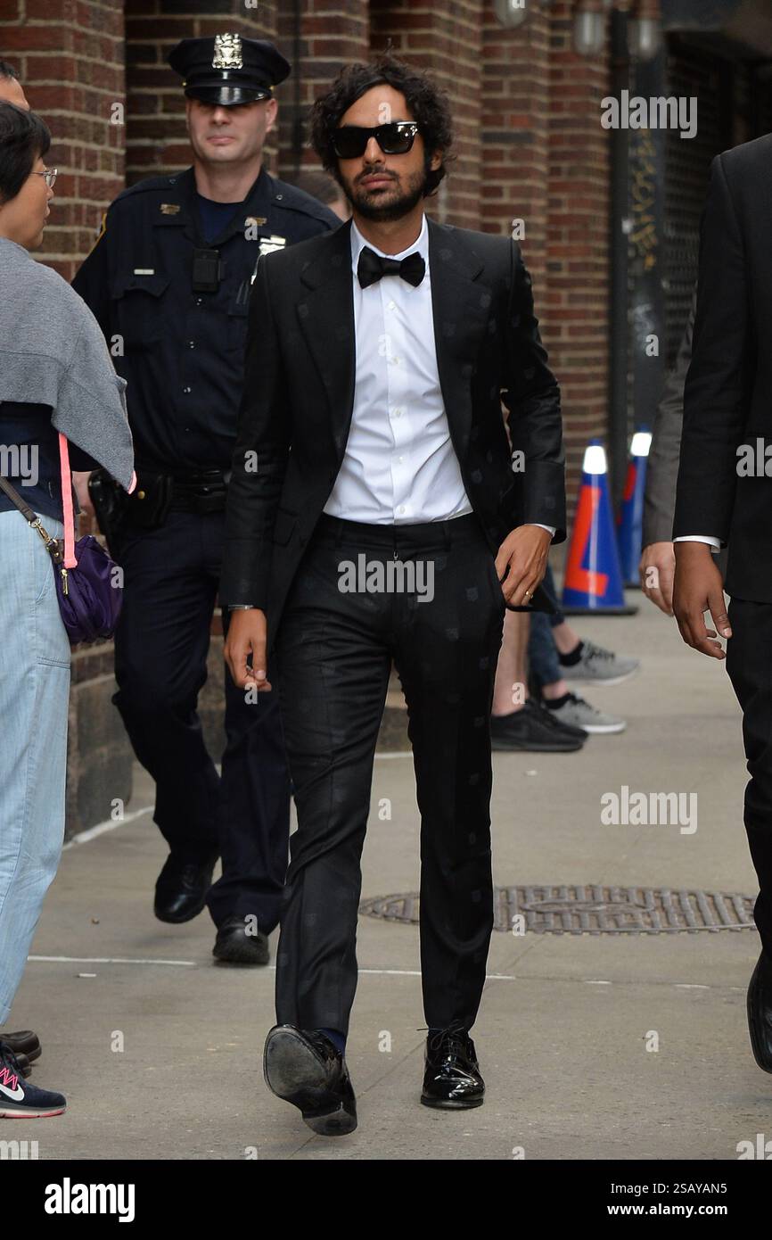 Kunal Nayyar arriving to tape an appearance on 'The Late Show with ...