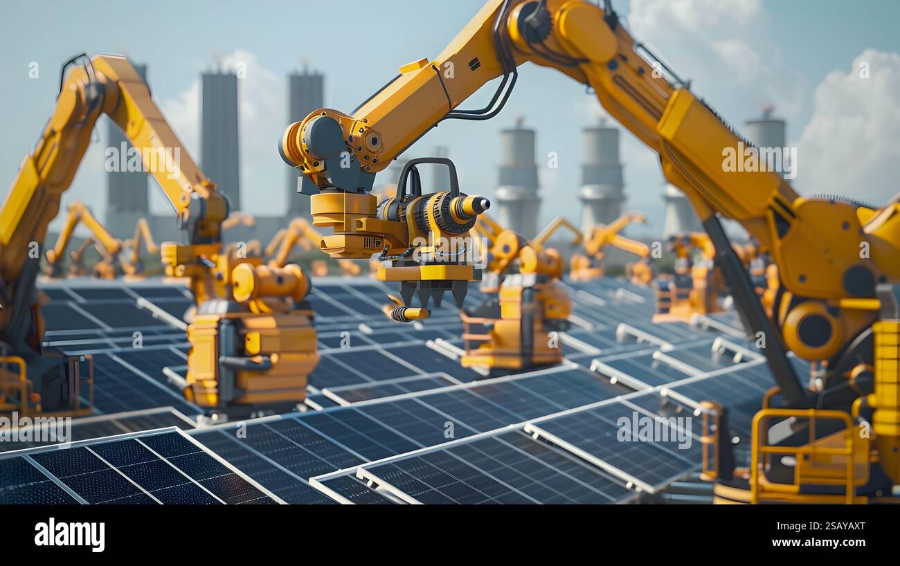 Robotic construction machines are swiftly installing solar panels as ...