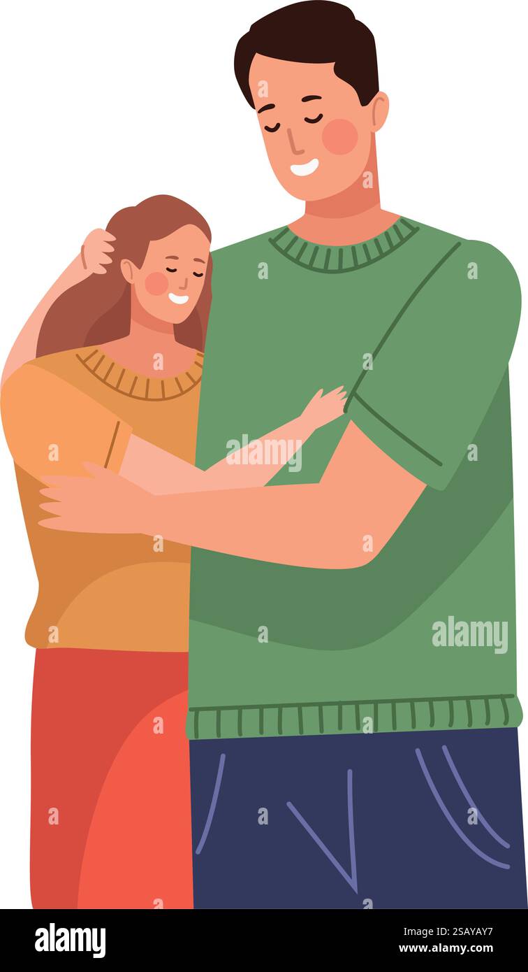 Father child hug in Stock Vector Images - Alamy
