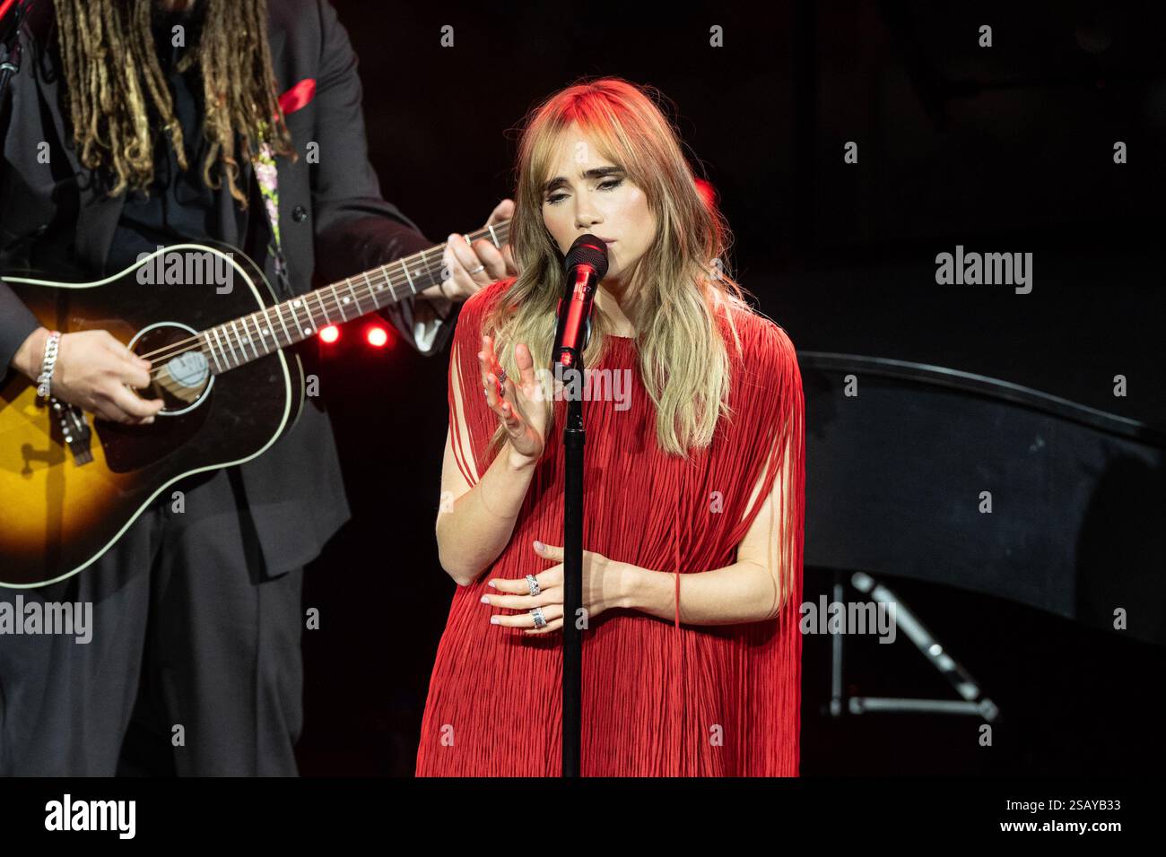 New York, USA. 30th Jan, 2025. Suki Waterhouse wearing dress by ...