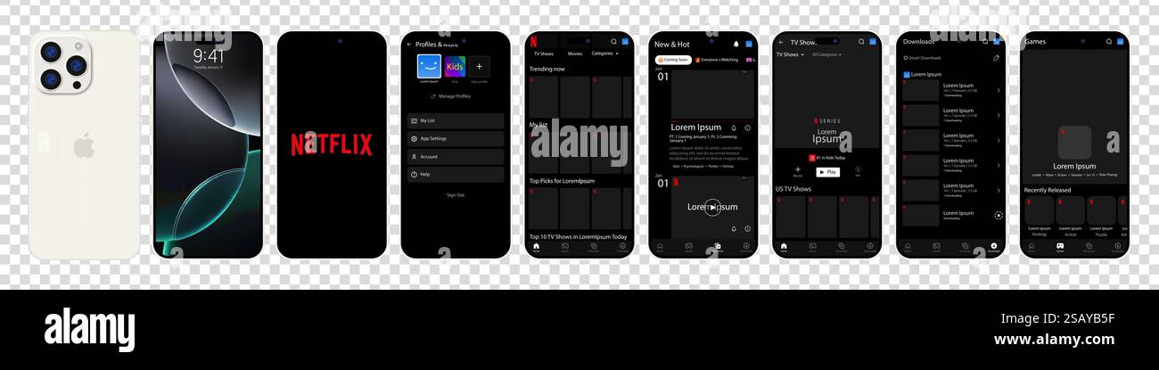 Netflix interface in white iphone 16 pro max. Netflix screen social ...