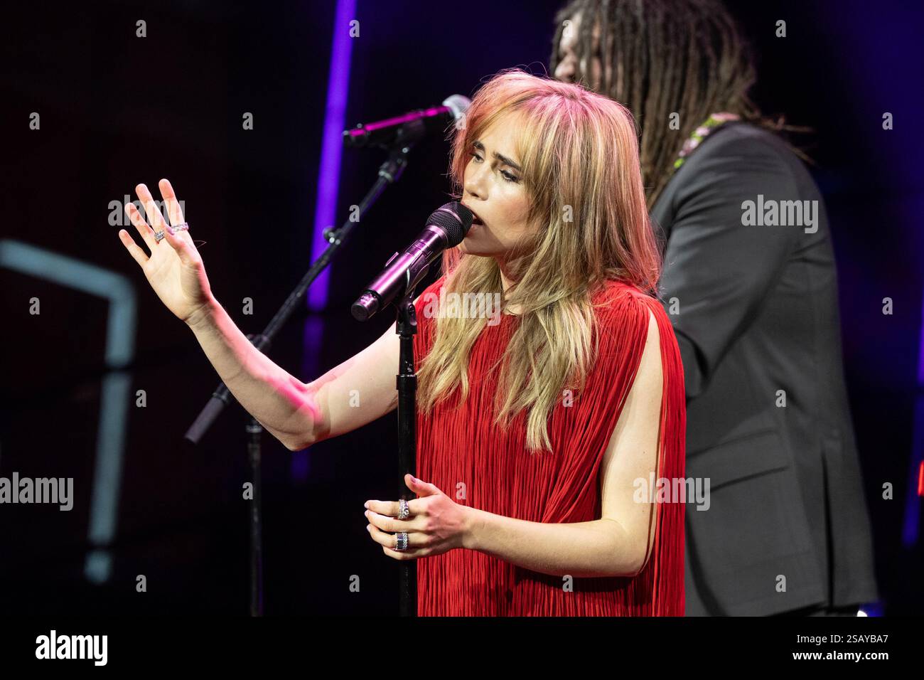 New York, USA. 30th Jan, 2025. Suki Waterhouse wearing dress by ...