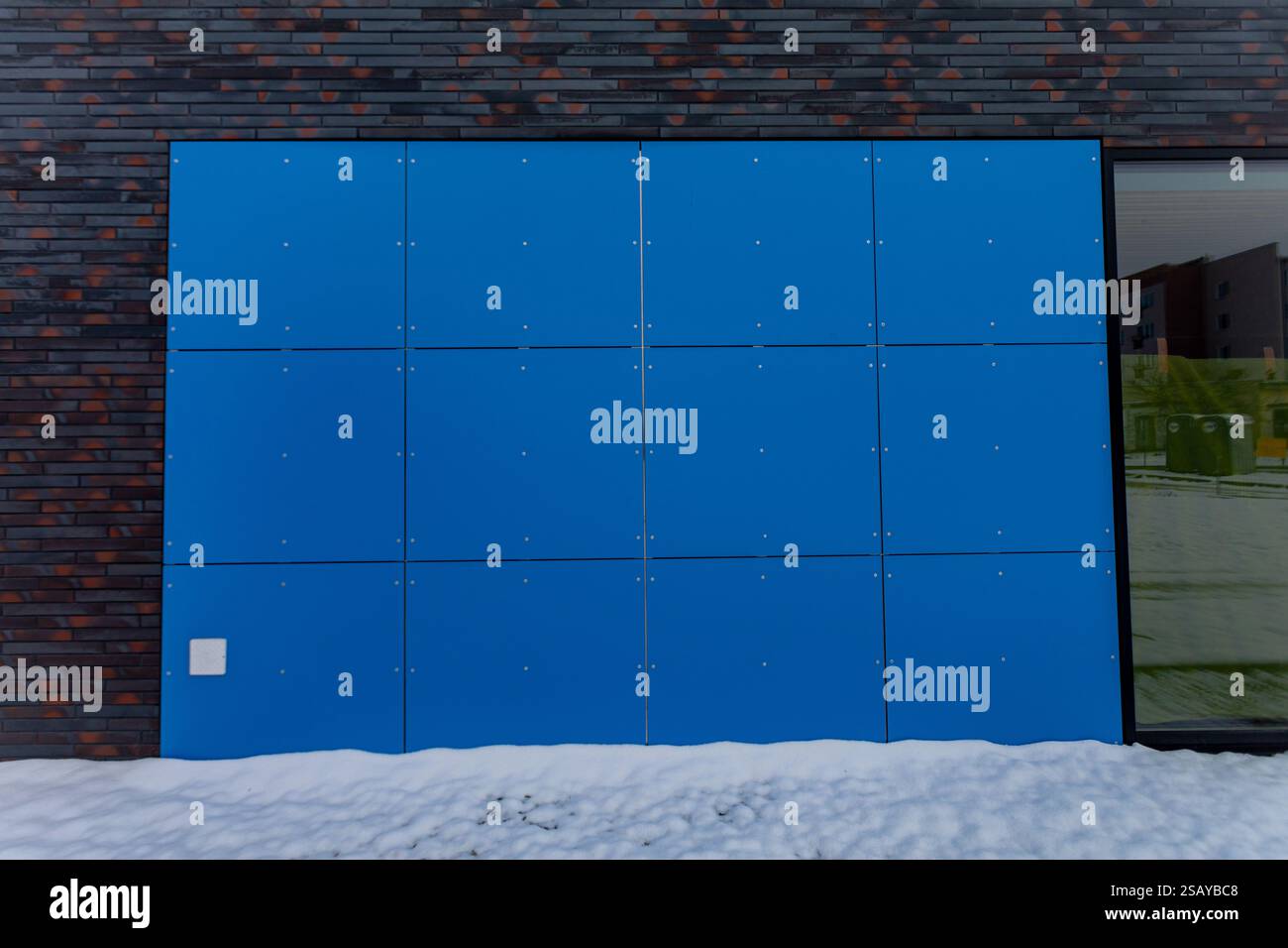 An Abstract Blue Wall Panel featuring Unique Cutouts set in a beautiful ...