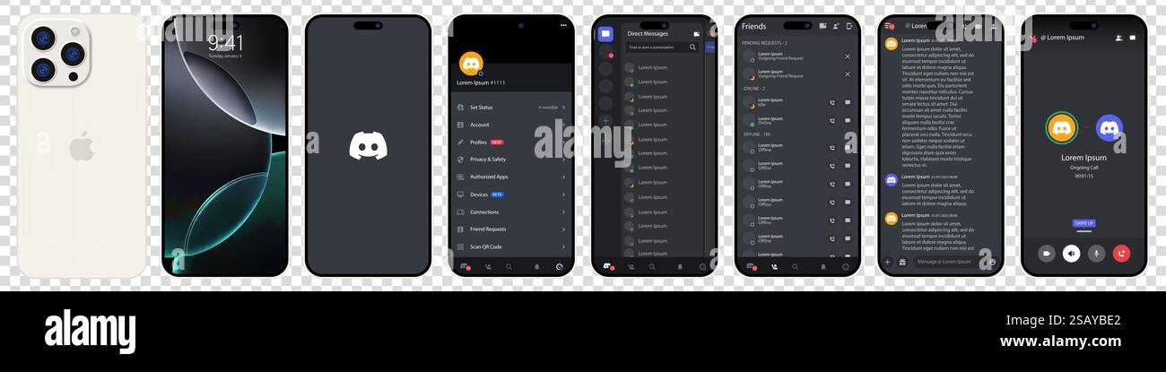 Discord screen in white Iphone 16 pro. Discord mobile application from ...