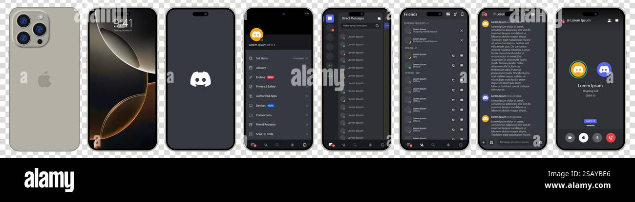 Discord screen in gray Iphone 16 pro. Discord mobile application from ...