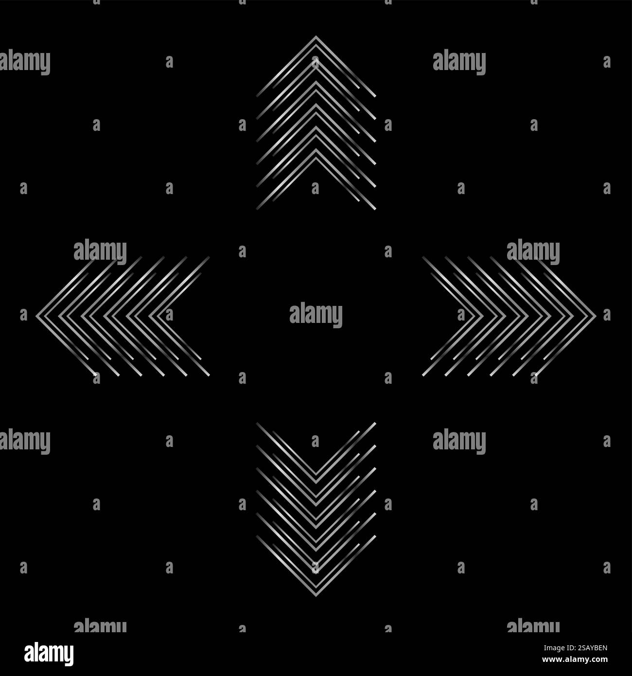 Silver metallic dark glossy arrows hi-res stock photography and images ...