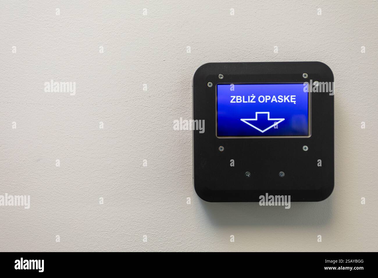 Elevator Control Panel that Features a Down Arrow Indicator for User ...