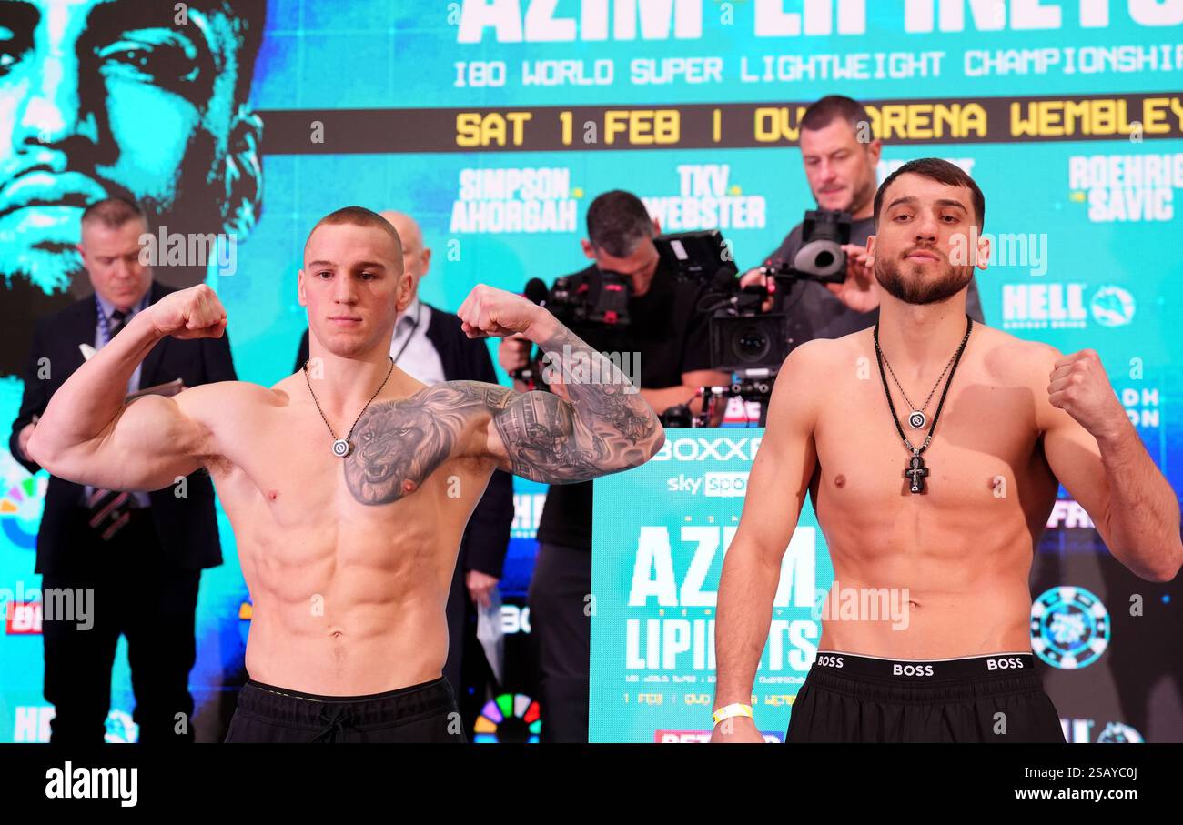Scott Forrest (left) and Aurel Ignat (right) following a weigh in ...