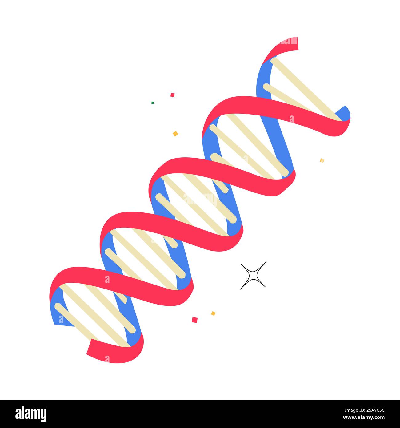 DNA Helix Representation In Flat Vector Illustration Symbolizing ...